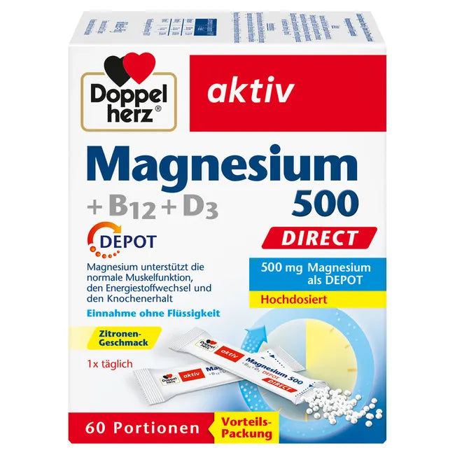 Doppelherz Aktiv Magnesium 500 + B12 + D3 Direct Depot 60 pcs – VicNic.com